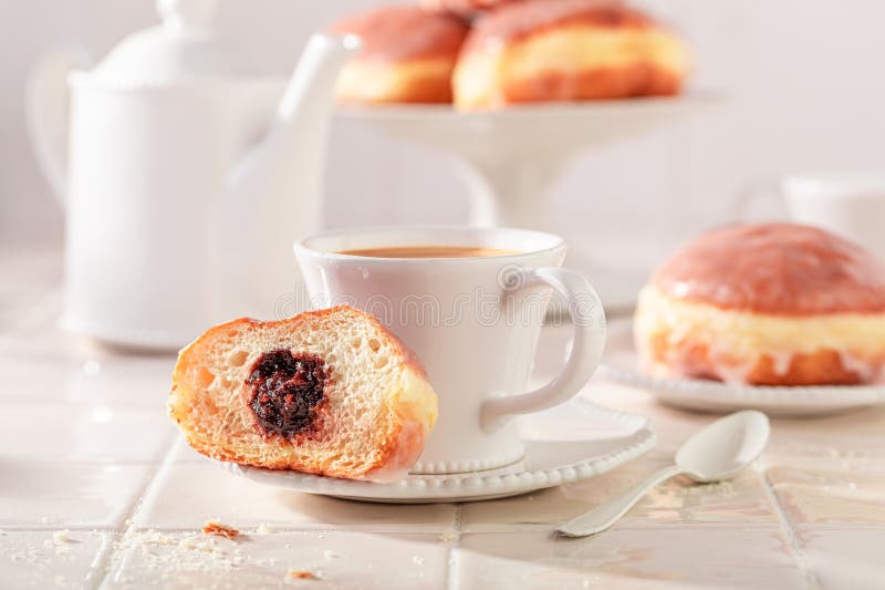Traditionally Doughnuts As Dessert for Fat Thursday Stock Photo - Image ...