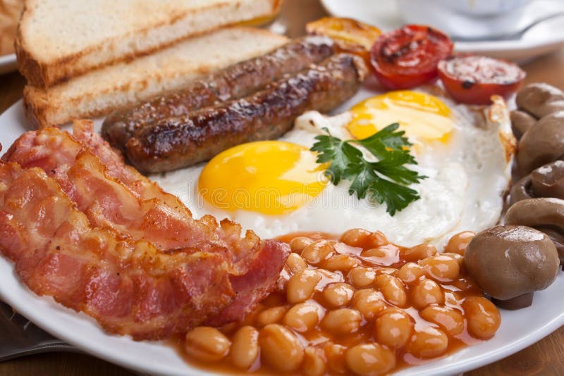 Traditionele Engelse Ontbijt Dichte Omhooggaand Stock Foto - Image of ...
