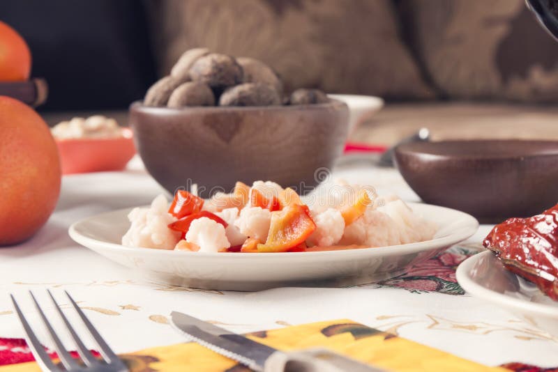 Traditionell Bulgarisk Jul Eve Table Setup Arkivfoto - Bild av tabell ...