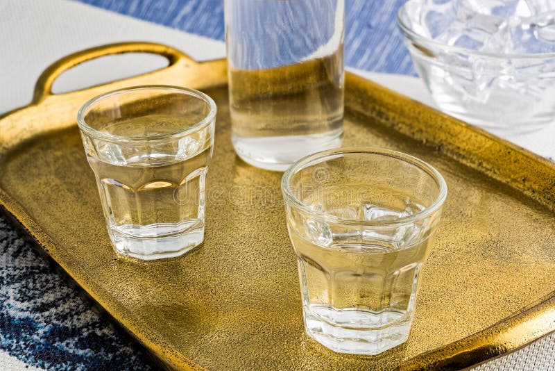 Traditionell Drink Ouzo Eller Raki Fotografering för Bildbyråer - Bild ...
