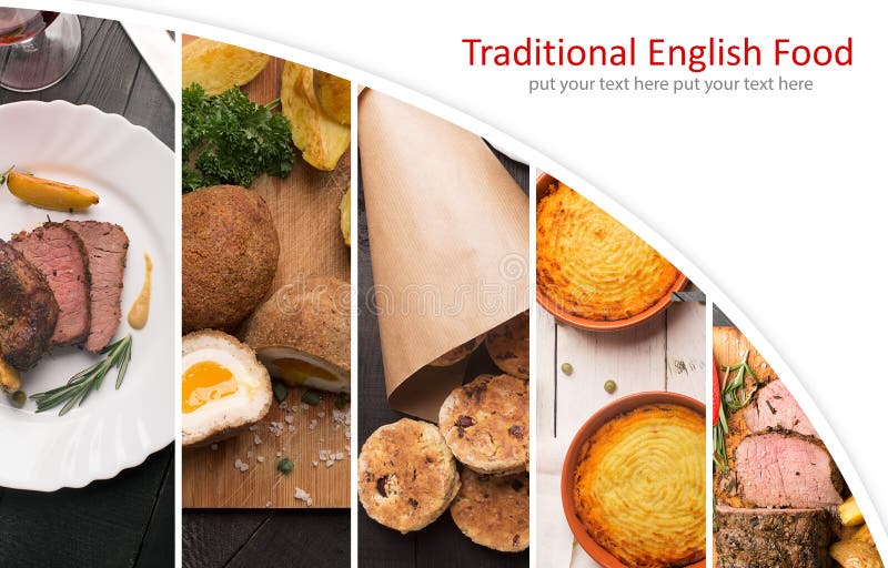 Traditionell engelsk mat fotografering för bildbyråer. Bild av sällan ...