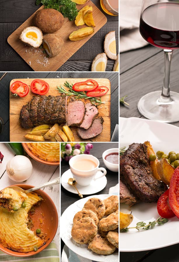 Traditionell engelsk mat fotografering för bildbyråer. Bild av sällan ...