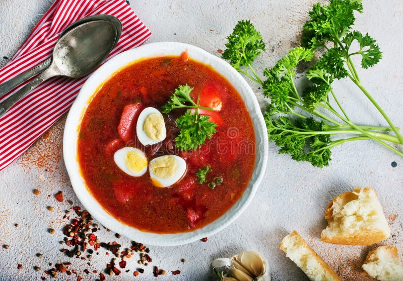 Traditionell Ukrainsk Borsch Arkivfoto - Bild av matställe, rödbeta ...