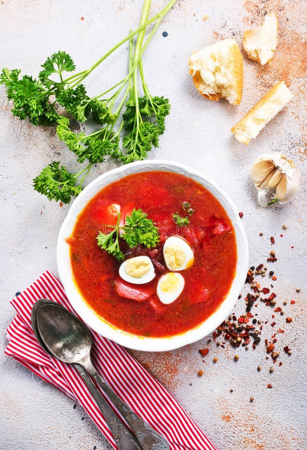 Traditionell Ukrainsk Borsch Arkivfoto - Bild av matställe, rödbeta ...