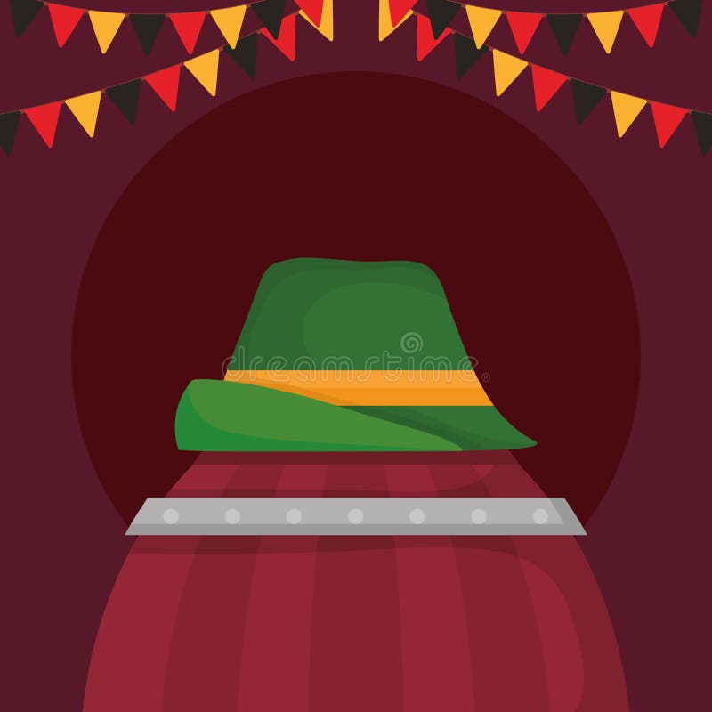 Traditioneller Deutscher Hut Mit Brezel Vektor Abbildung - Illustration ...