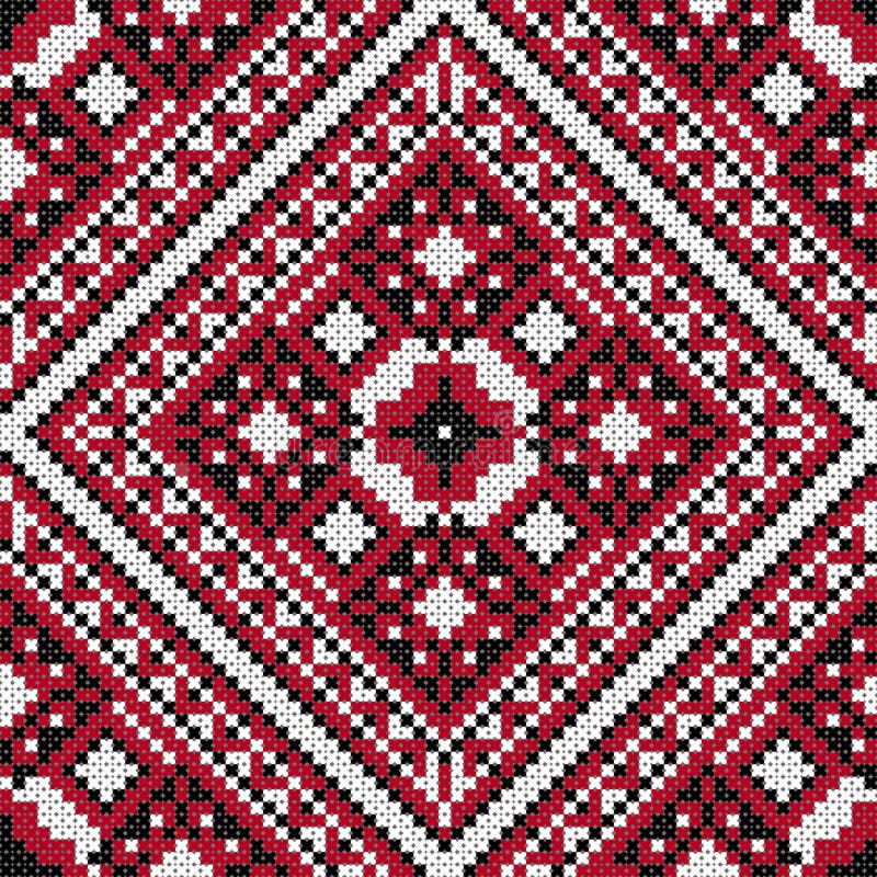 Traditioneller Slawischer Schwarzer Und Roter Stich Vektor Abbildung ...