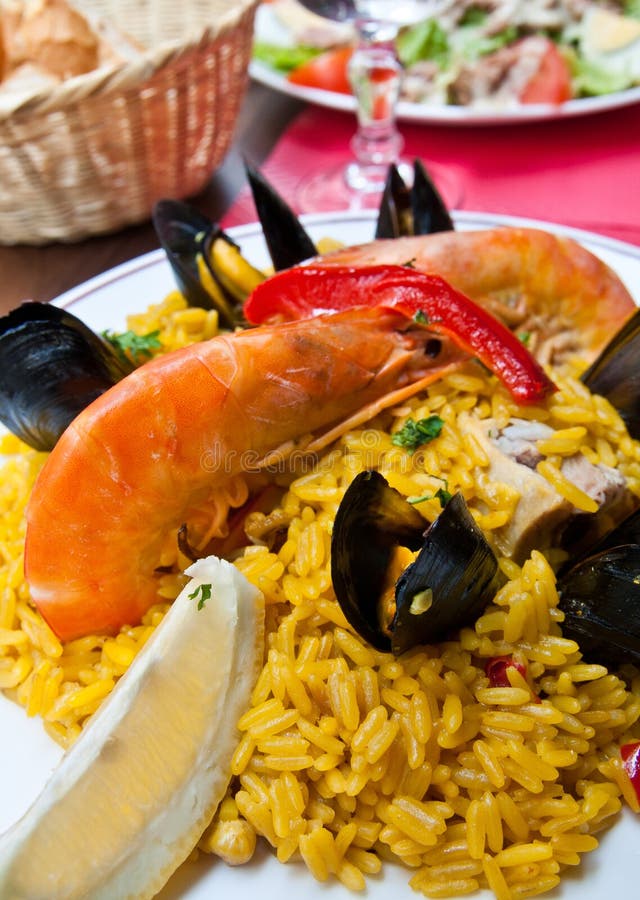 Traditionnal Spanish Food Paella Stock Image - Image of recipe, plate ...