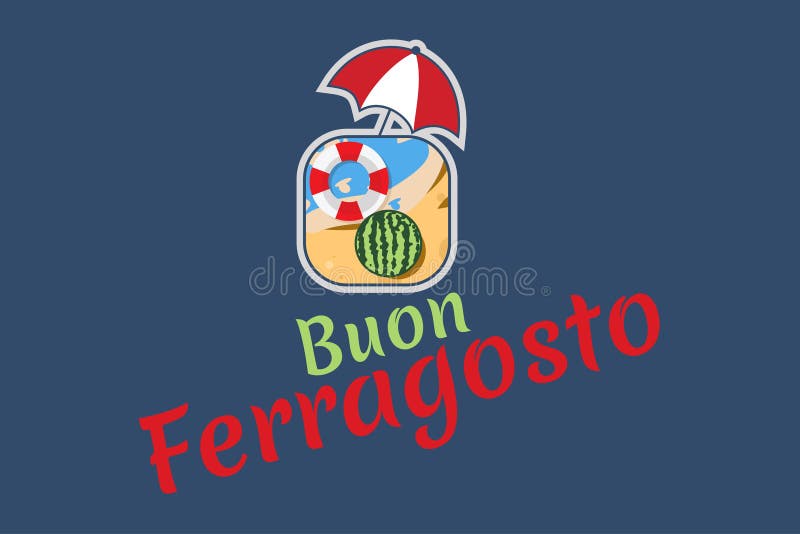 Traduire : Ferragosto. Doodle Art of Happy Ferragosto. Illustration de ...