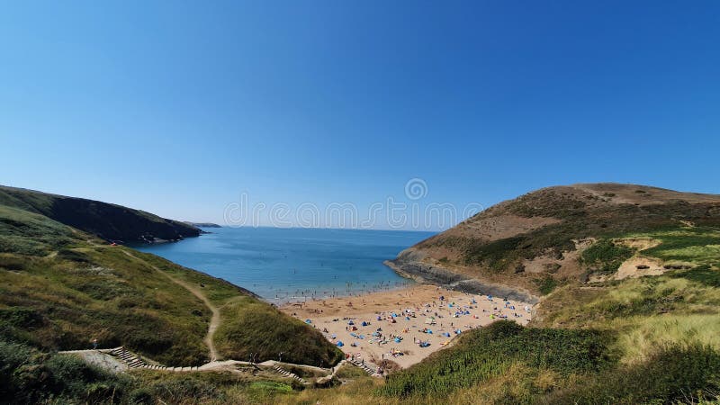 Traeth Mwnt Beach in England Stock Image - Image of water, scenic ...