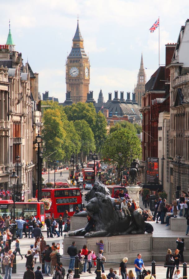Trafalgar Square and Big Ben in London Editorial Photo - Image of ...