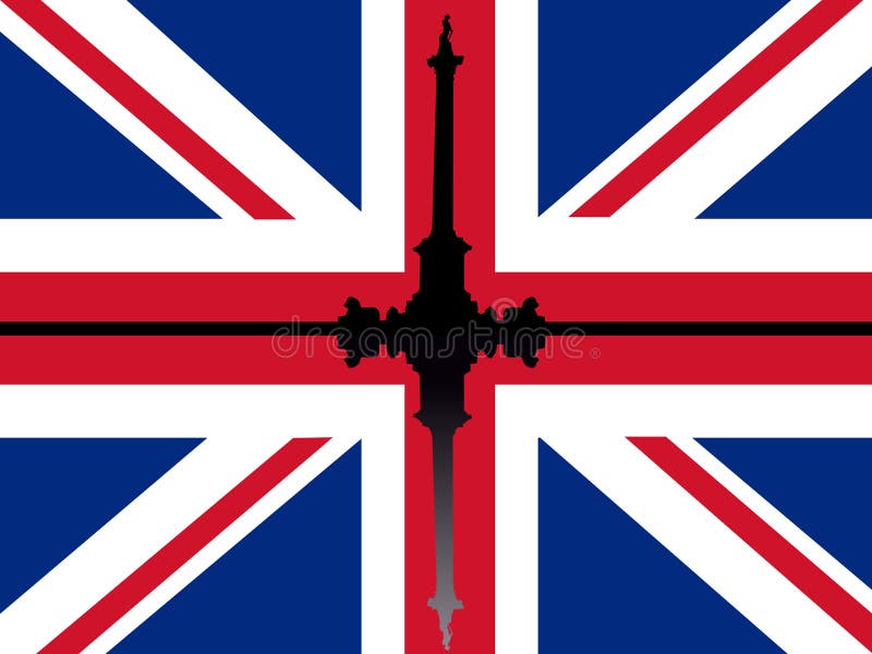 Trafalgar Square with Flag stock vector. Illustration of union - 3854616