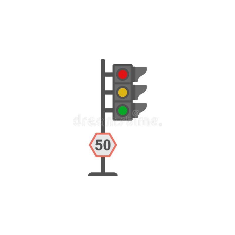 Traffic Alerts Colored Icon. Simple Color Vector of Road Signs and ...
