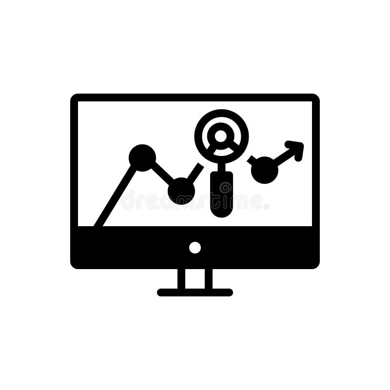 Black Solid Icon for Traffic Analysis, App and Diagram Stock Vector ...