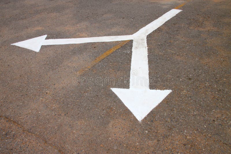 Traffic Arrow Signs and Symbols Stock Photo - Image of floor, surface ...