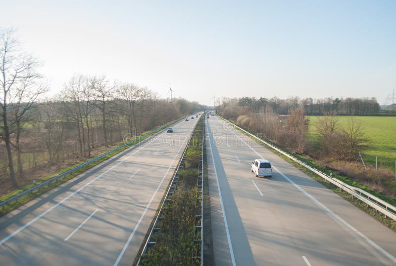 Traffic on the Autobahn in Germany Editorial Photo - Image of green ...