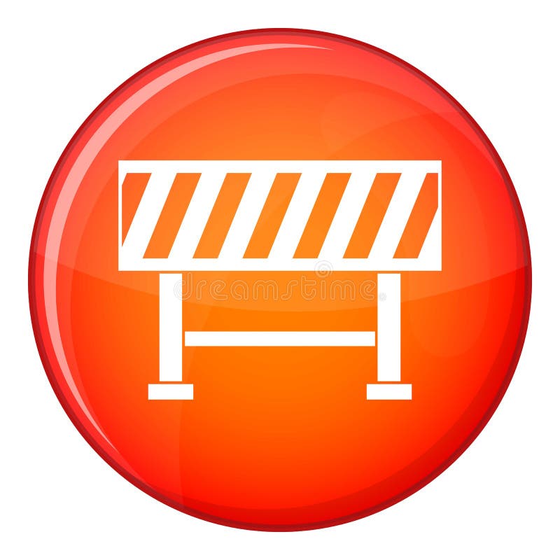 Traffic Barrier Icon, Flat Style Stock Vector - Illustration of closed ...