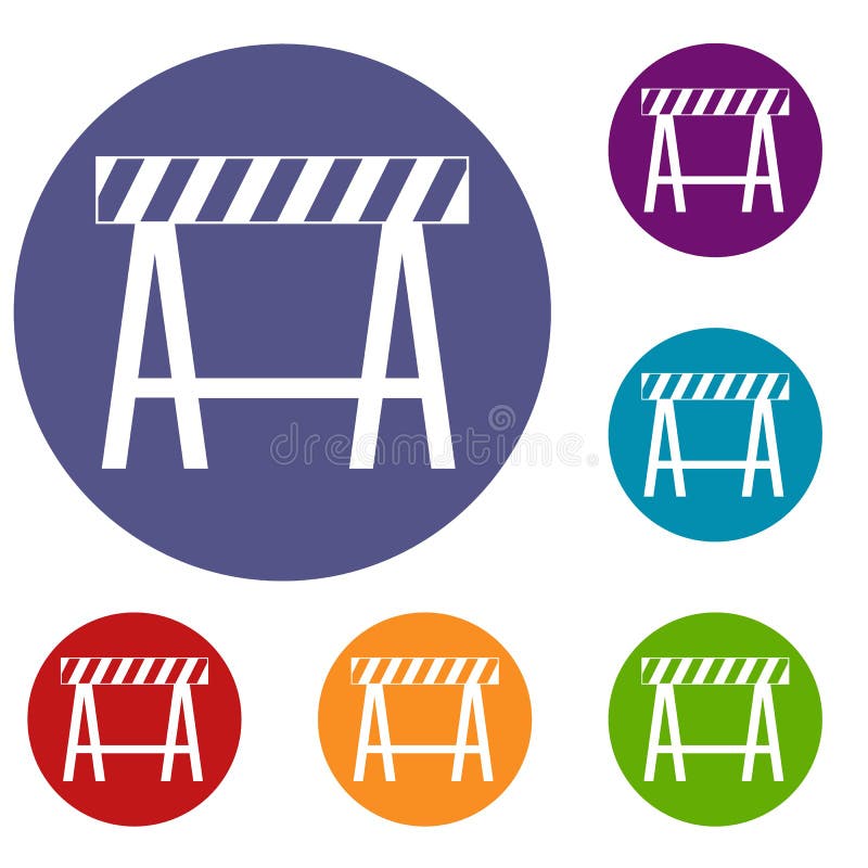 Traffic barrier icons set stock vector. Illustration of flat - 95679672