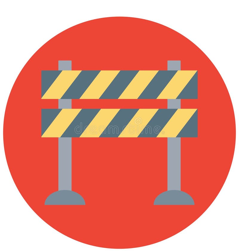Traffic Barrier Isolated Vector Icon for Construction Stock Vector ...