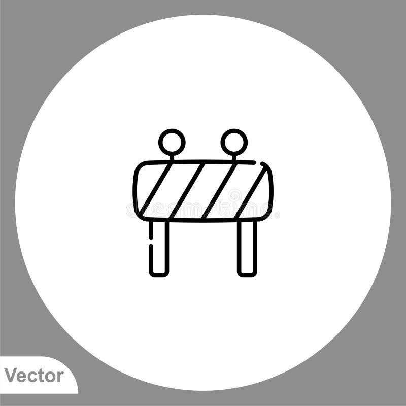 Traffic Barrier Vector Icon Sign Symbol Stock Vector - Illustration of ...
