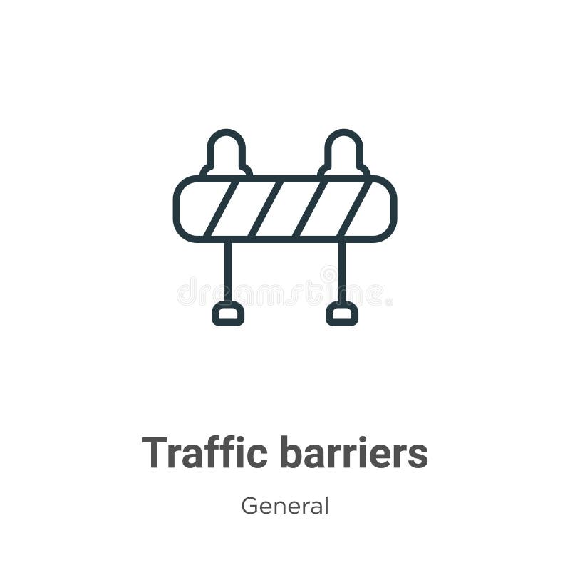 Traffic Barriers Outline Vector Icon. Thin Line Black Traffic Barriers ...