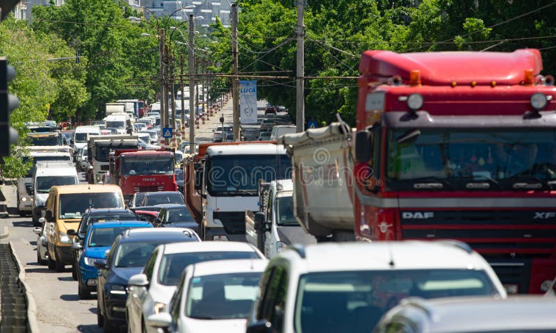 Traffic in Bucharest, Romania Editorial Photo - Image of modern, stuck ...
