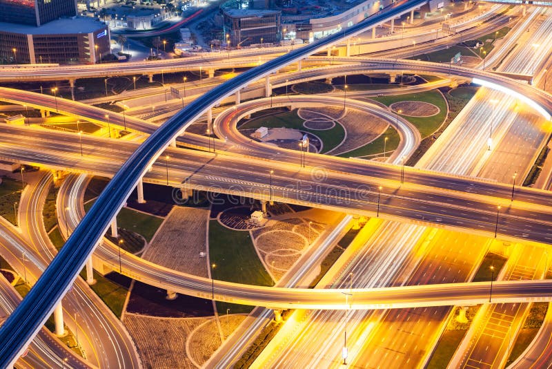 Traffic on a Busy Intersection on Sheikh Zayed Highway Stock Photo ...