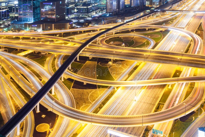 Traffic on a Busy Intersection on Sheikh Zayed Highway Stock Photo ...