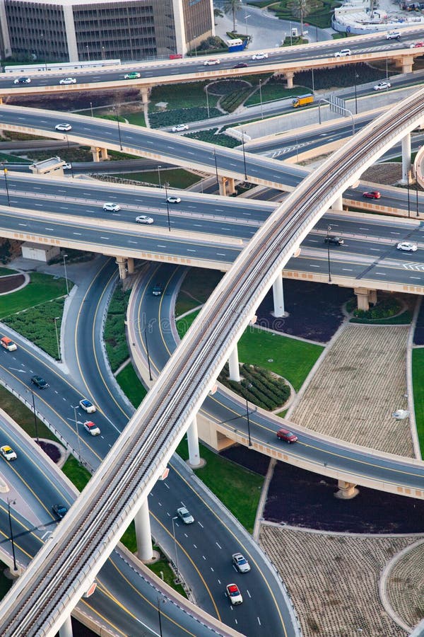 Traffic on a Busy Intersection on Sheikh Zayed Highway Stock Photo ...