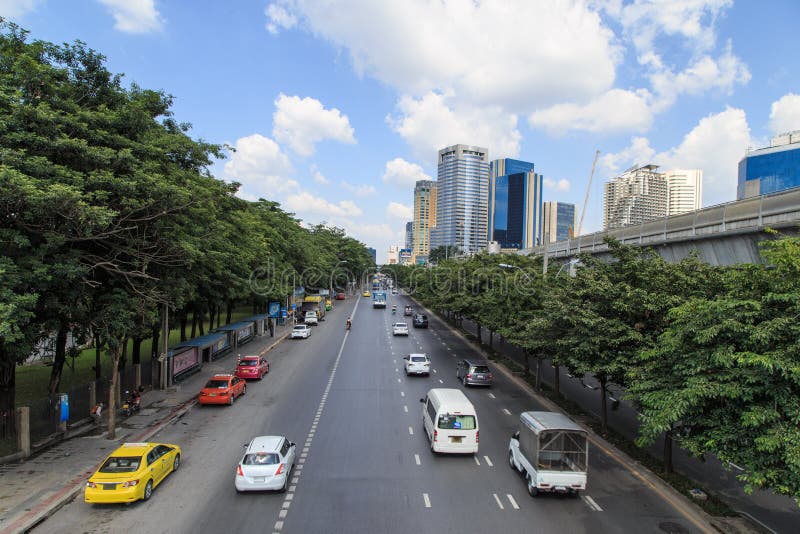 Traffic on the busy road stock image. Image of highway - 64176485