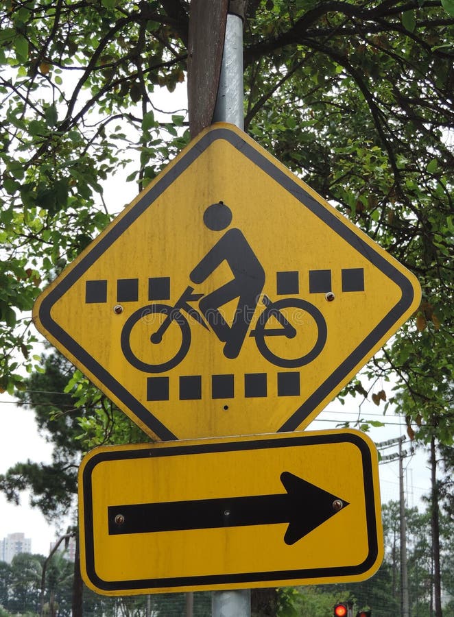 Traffic bycicle pictogram stock photo. Image of outdoor - 264115690
