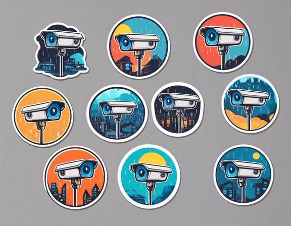 Traffic Camera Icons. Artificial Intelligence. Stock Photo - Image of ...