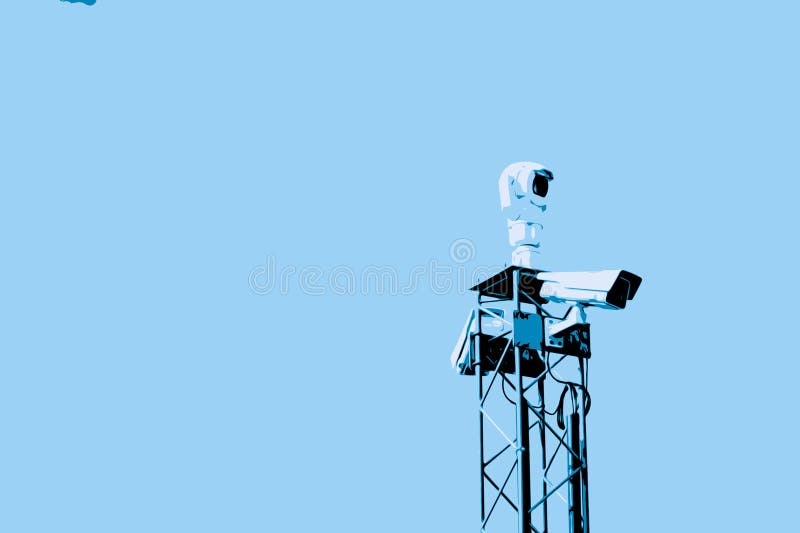 Traffic Cameras on Top of a Pylon.. Stock Photo - Image of electronic ...