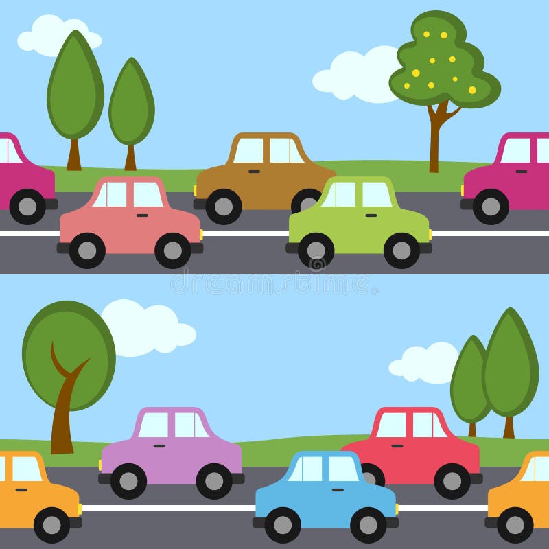 Traffic Cars Seamless Pattern Stock Vector - Illustration of texture ...