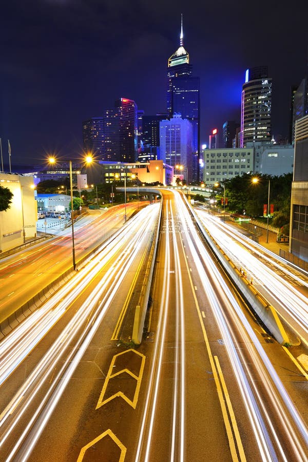 Modern City Traffic at Night Stock Image - Image of beautiful, colorful ...
