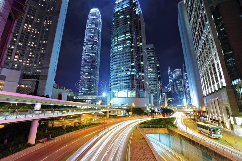 Traffic in city at night stock image. Image of driving - 22331853