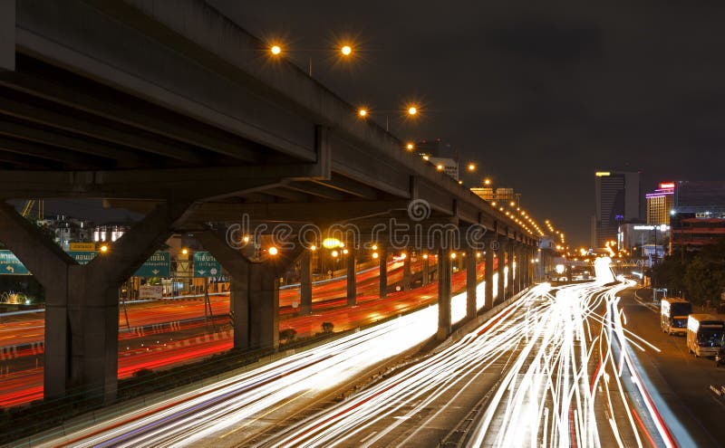 Traffic in city at night stock photo. Image of blur, highway - 23602610
