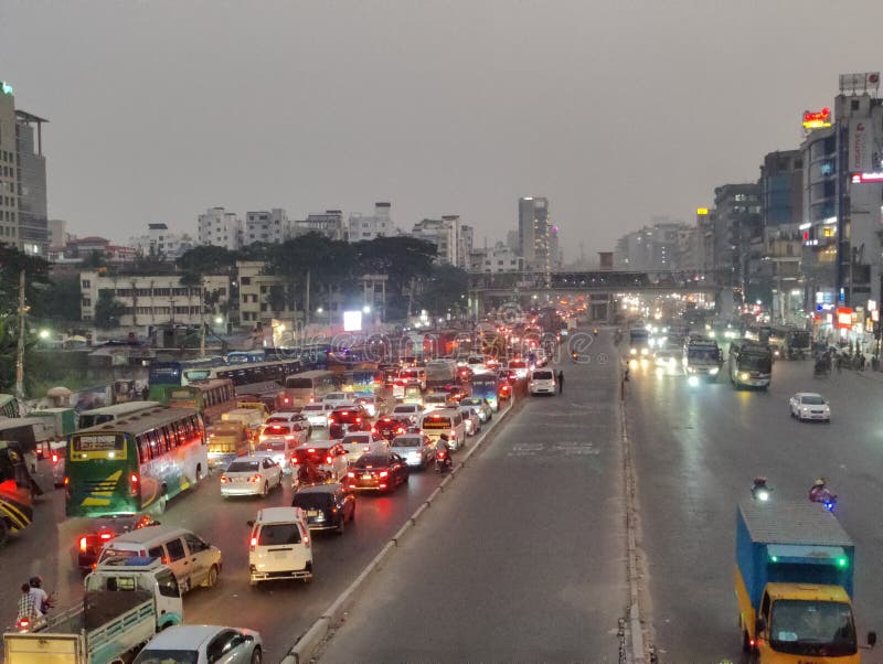Traffic in the City at Night Editorial Stock Image - Image of ...