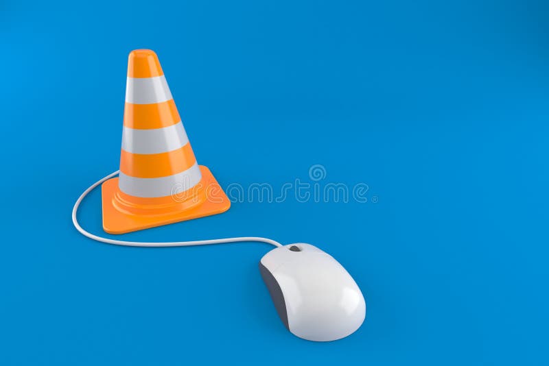 Traffic Cone with Computer Mouse Stock Illustration - Illustration of ...