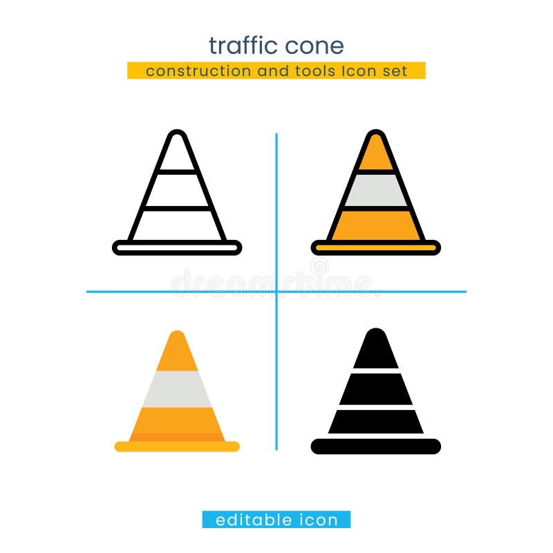 Traffic Cone Construction and Tools Icon Stock Vector - Illustration of ...