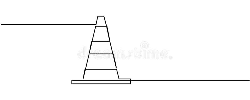 Continuous Traffic Cone Line Drawing Stock Illustrations – 7 Continuous ...