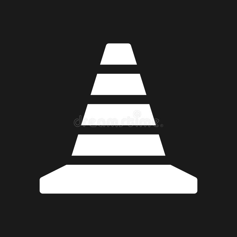 Traffic Cone Dark Mode Glyph Ui Icon Stock Vector - Illustration of ...