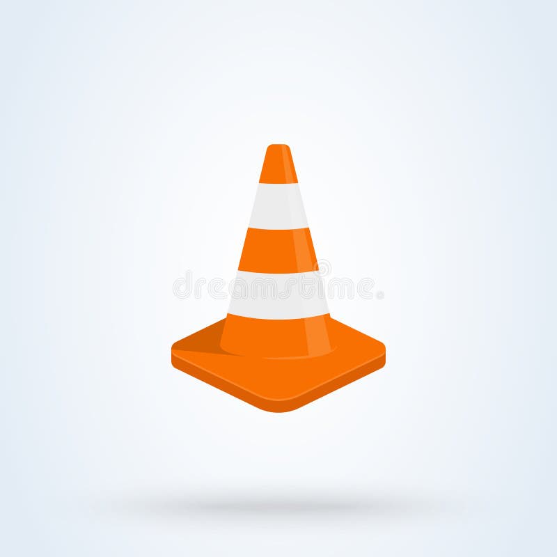 Traffic Cone Flat Style. Simple Vector Modern Icon Design Illustration ...