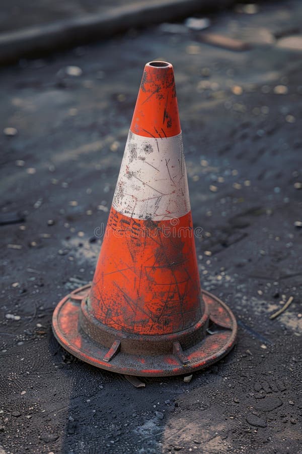 Traffic Cone on Ground stock image. Image of zone, building - 383170419