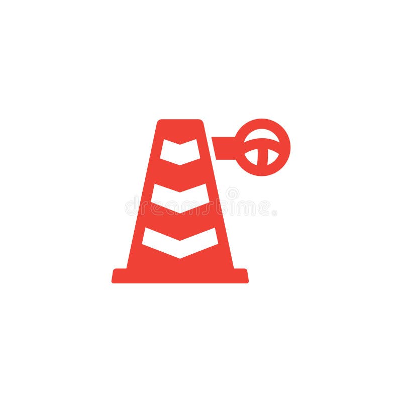 Traffic Cone Icon On Black Background. Black Flat Style Vector ...