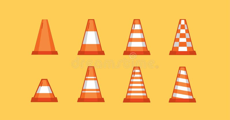 Traffic Cone Icon Collection, Traffic Sign and Traffic Control Object ...