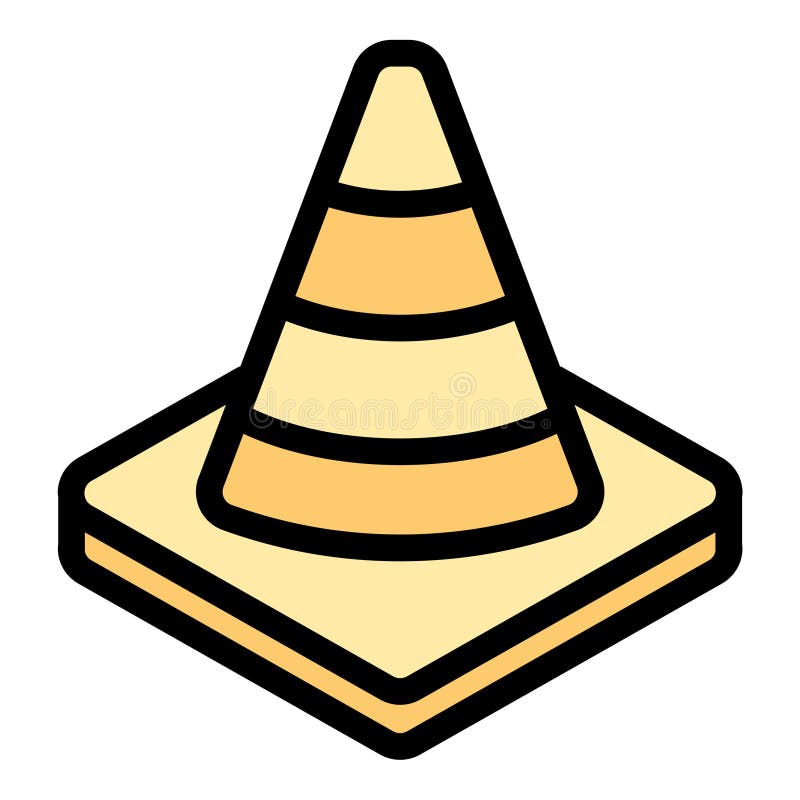 Traffic Cone Icon Flat Line Style Illustration Representing Safety and ...