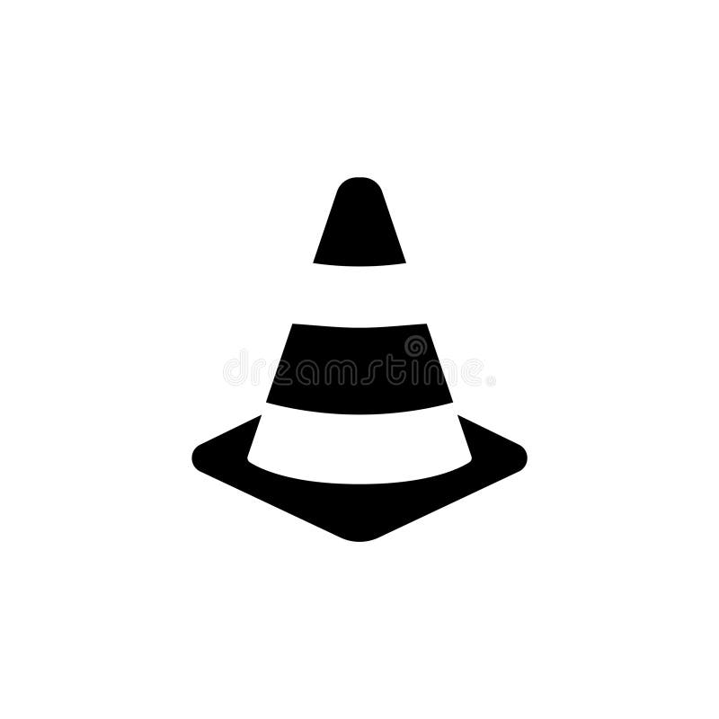 Traffic Cone Icon in Flat Style Isolated Vector Illustration ...