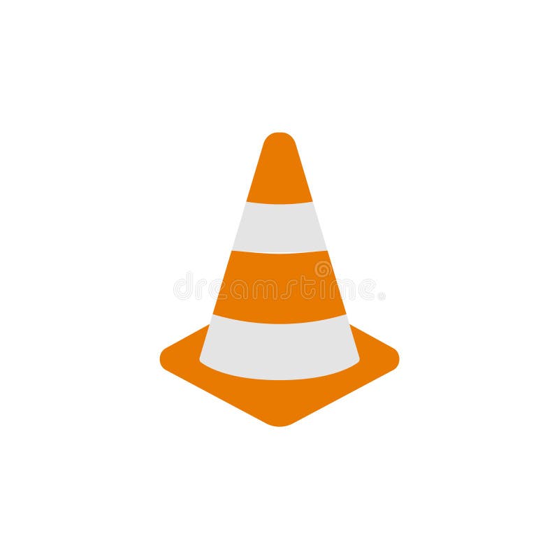 Traffic Cone Icon in Flat Style Isolated Vector Illustration ...