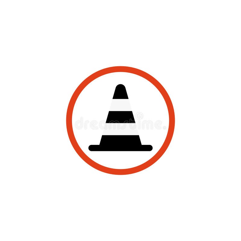 Traffic Cone Icon in Flat Style Isolated Vector Illustration ...