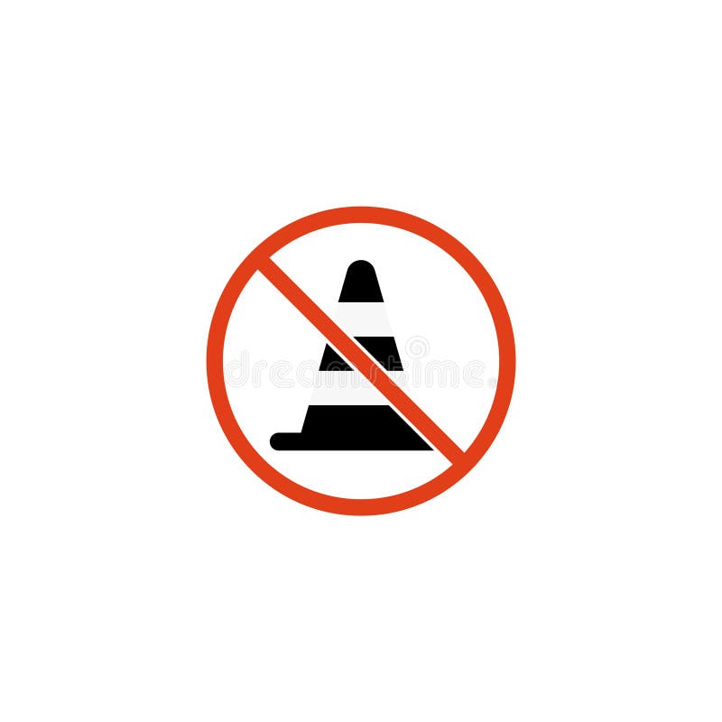 Traffic Cone Icon in Flat Style Isolated Vector Illustration ...